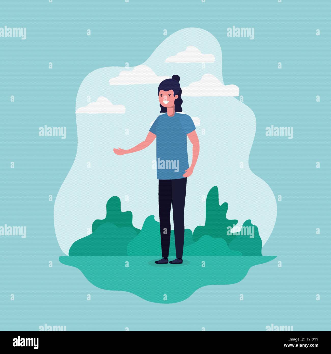 young man standing in the park character Stock Vector Image & Art - Alamy