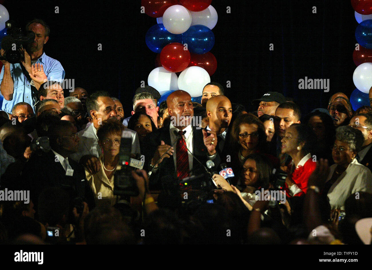 New Orleans Mayor Ray Nagin celebrates his re-election at the Marriott ...