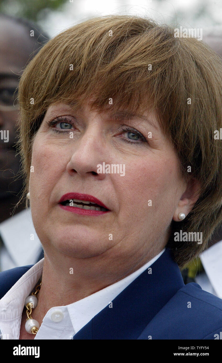 Louisiana Gov. Kathleen Blanco attends the dedication of a memorial for ...