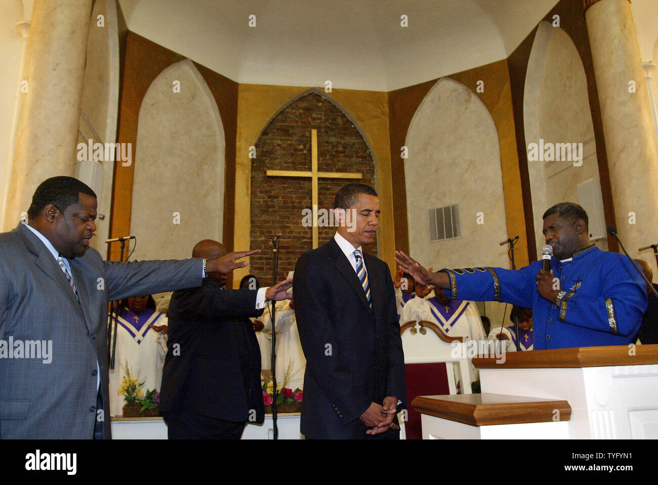 Sen. Barack Obama is blessed by Pastor Charles Joseph Southall III ...
