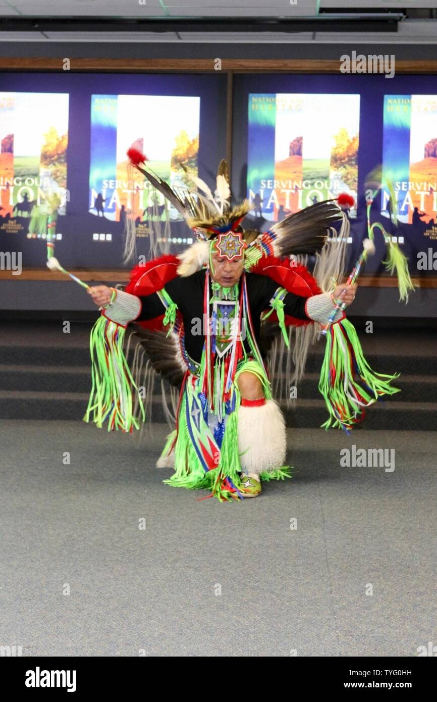 Michael Pahsetopah, world champion Indian Fancy Dancer, performs a ...