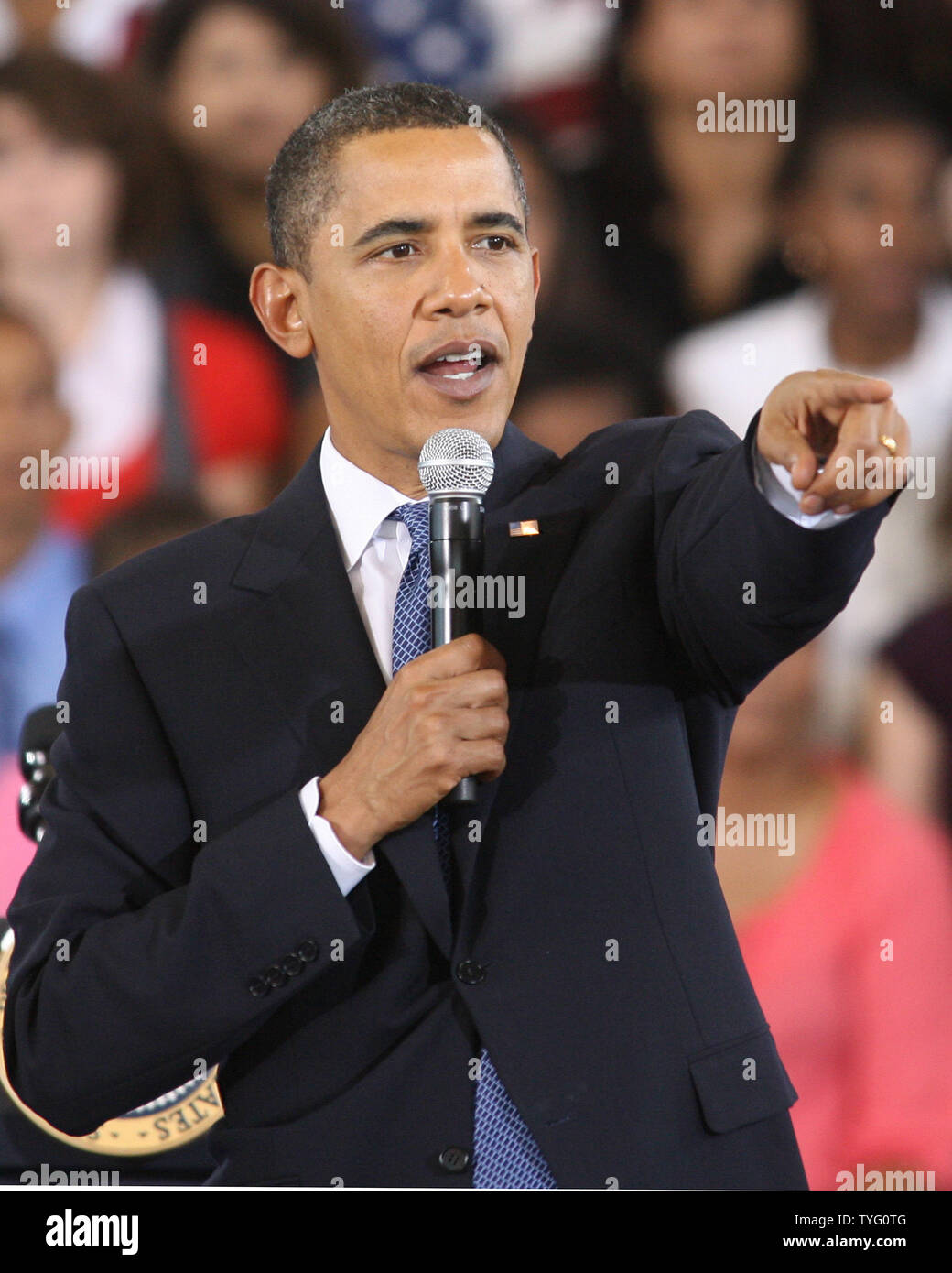 President Barack Obama gestures during a town hall meeting at ...