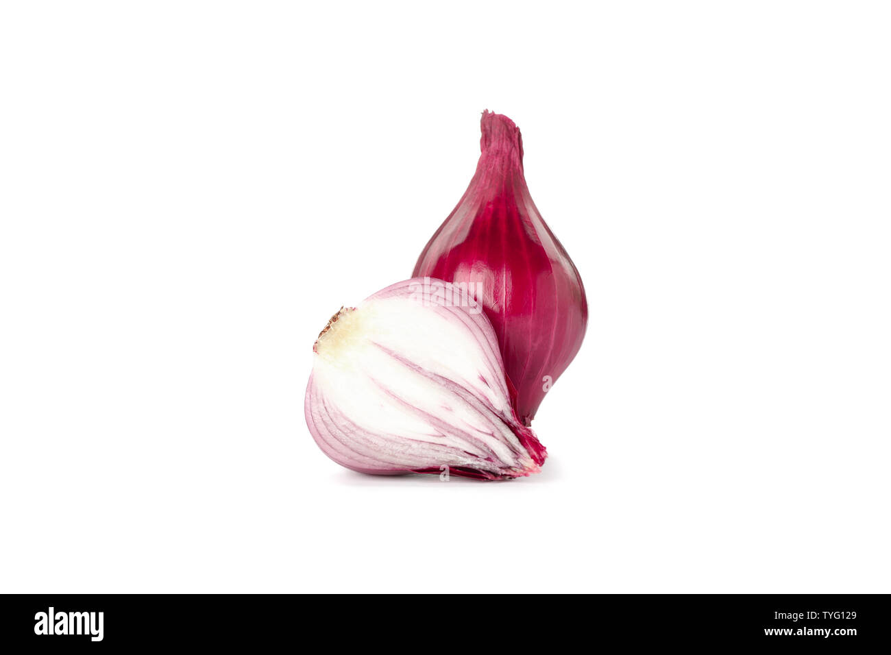 Fresh red onion isolated on white background Stock Photo - Alamy