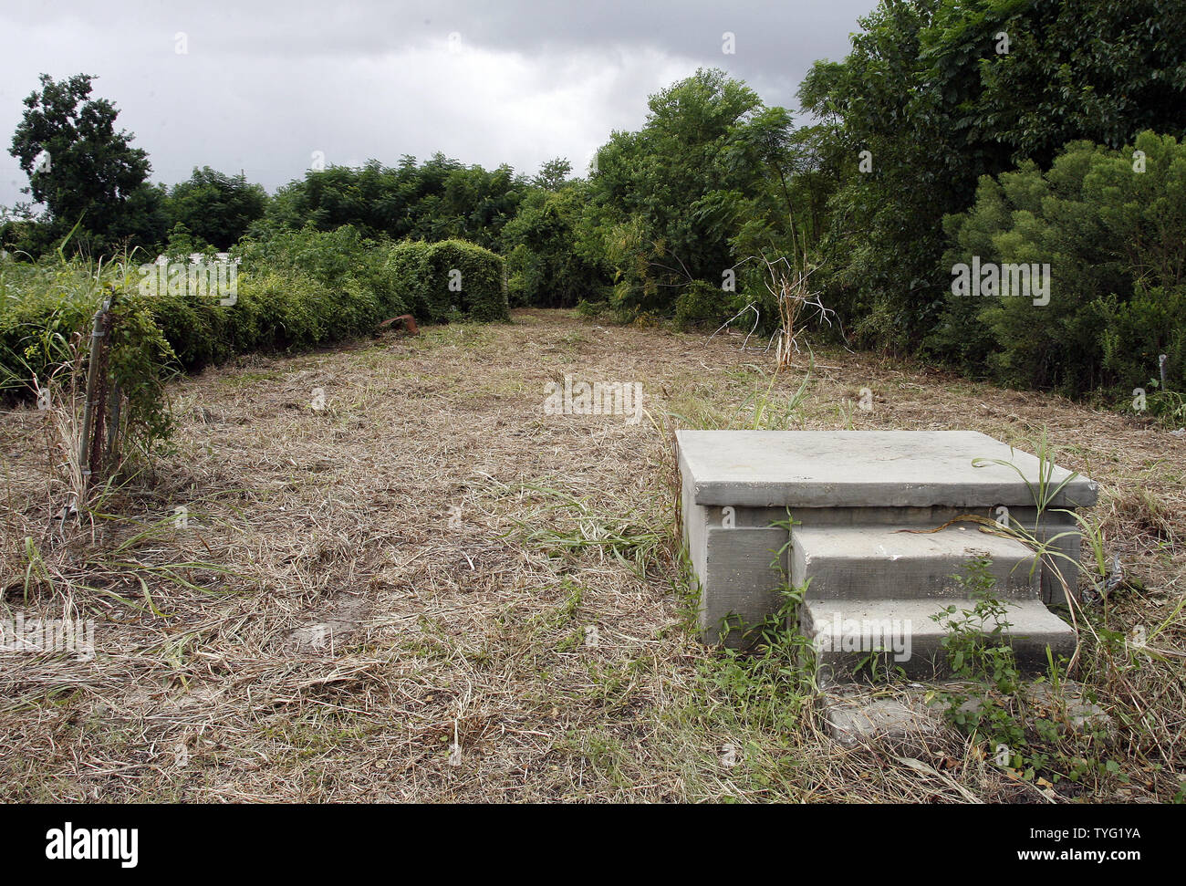 Steps and a landing are all that remain of a house in the Lower Ninth ...