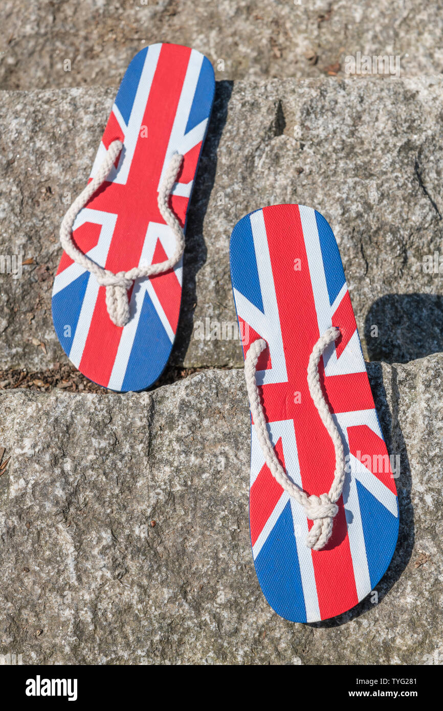 Union jack flip flops on steps hi-res stock photography and images - Alamy