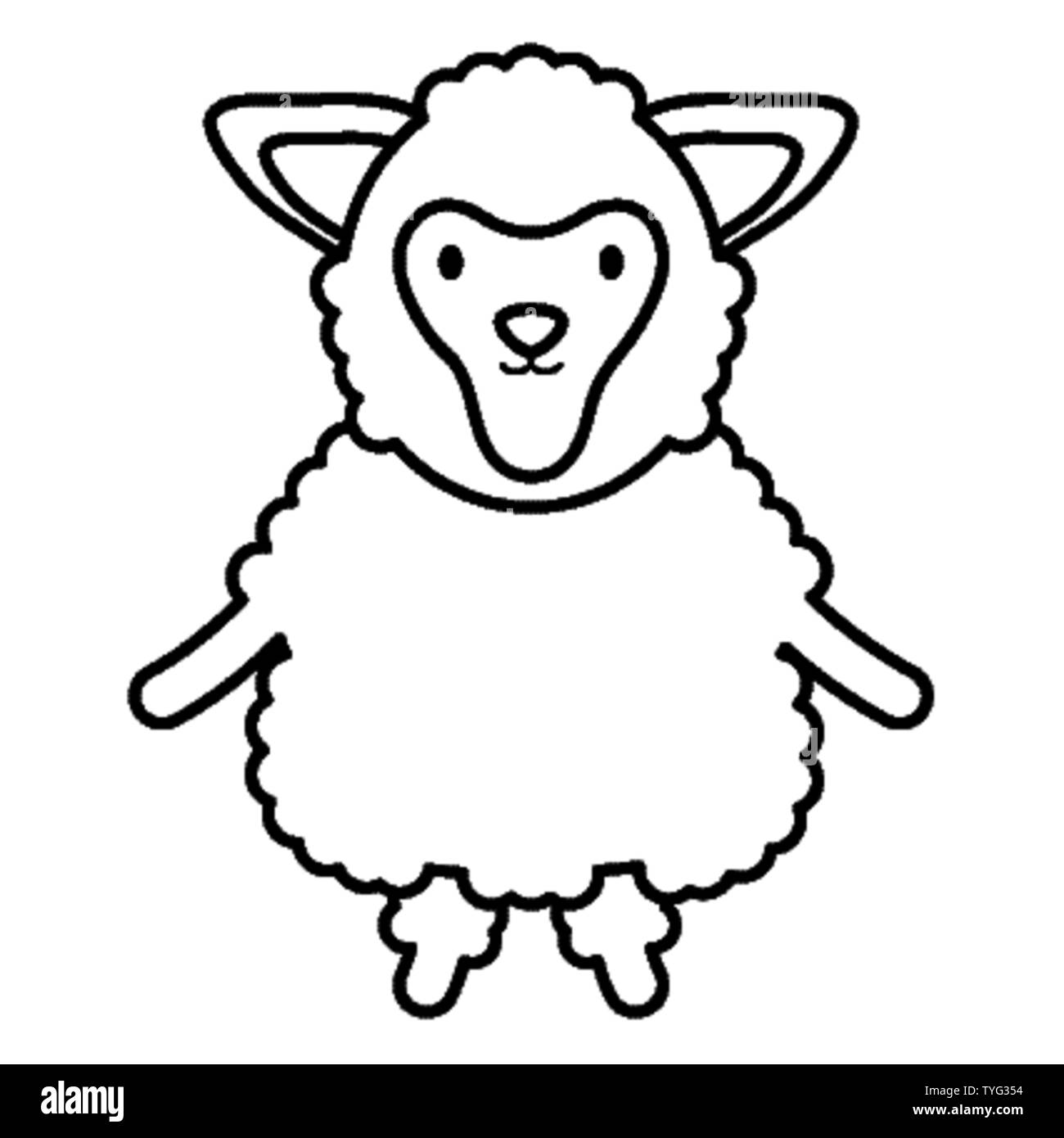 cute sheep childish character vector illustration design Stock Vector ...