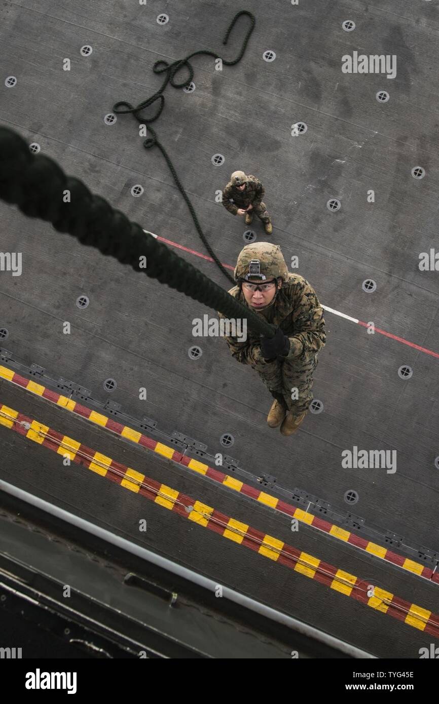 PACIFIC OCEAN (Nov. 8, 2016) A Marine with Battalion Landing Team 1st ...