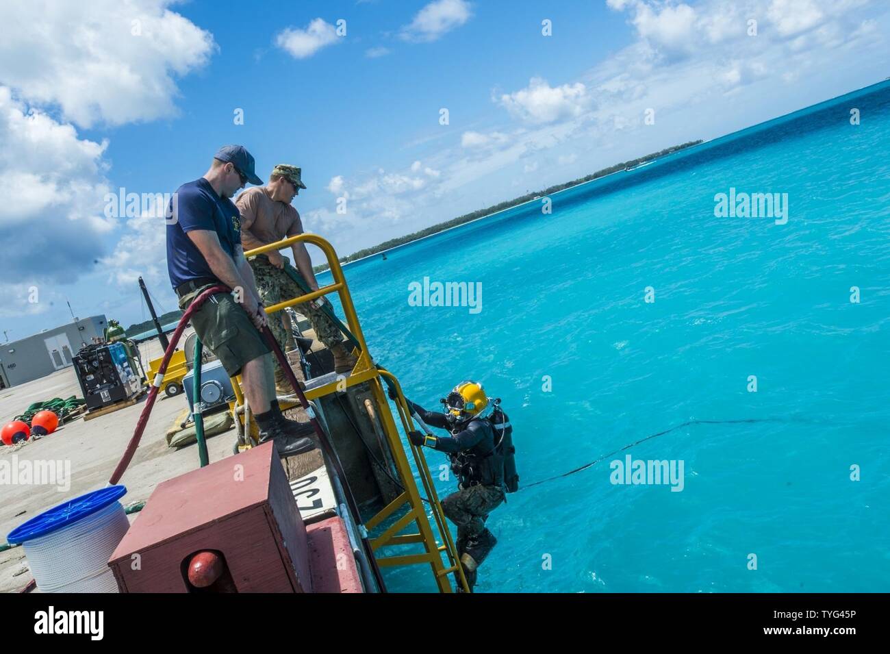 Members of Underwater Construction Team (UCT) 2’s Construction Dive ...