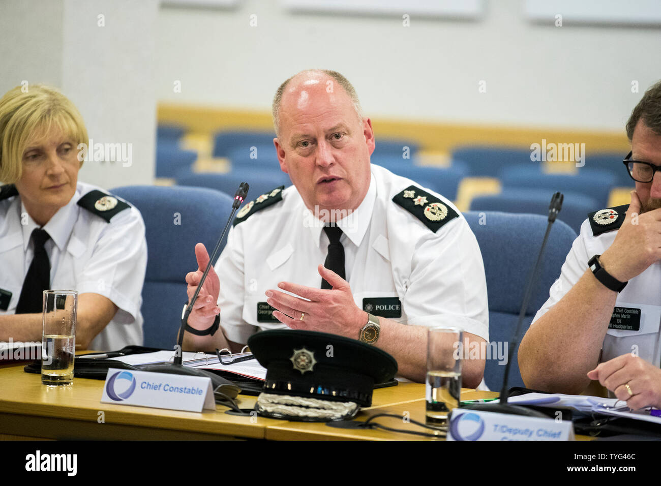Outgoing PSNI Chief Constable Sir George Hamilton during his final ...