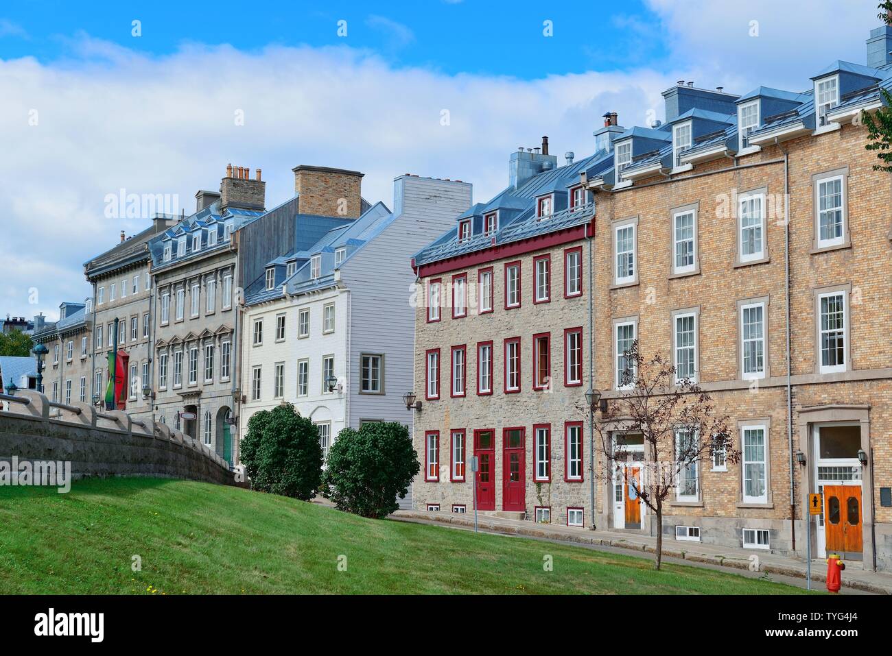 Colorful old buildings in Quebec City street Stock Photo - Alamy