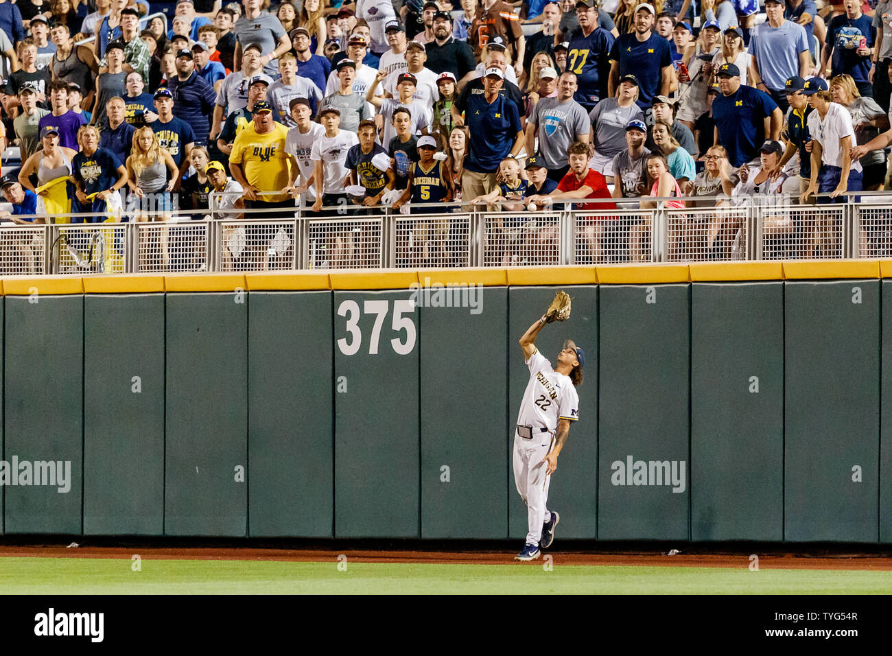 Omaha, NE U.S. 25th June, 2019. The right field bleacher crowd watches ...