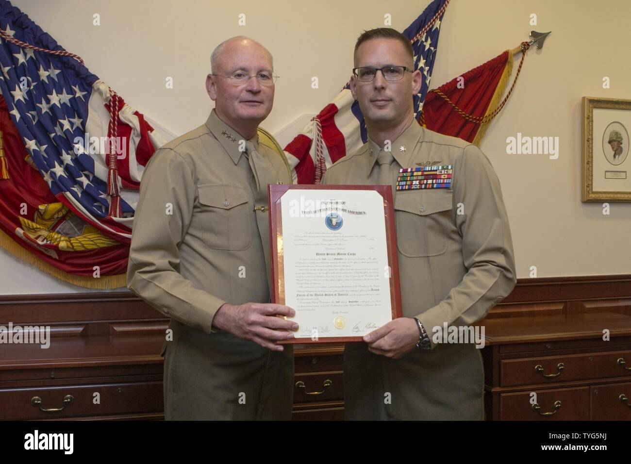 Director of Marine Corps Staff, Lt. Gen. James B. Laster, left, poses ...