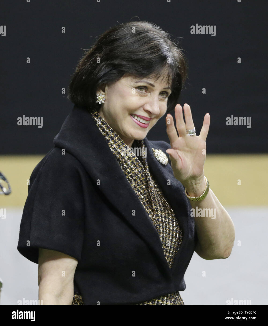 New Orleans Saints owner Gayle Benson enters the Mercedes-Benz ...