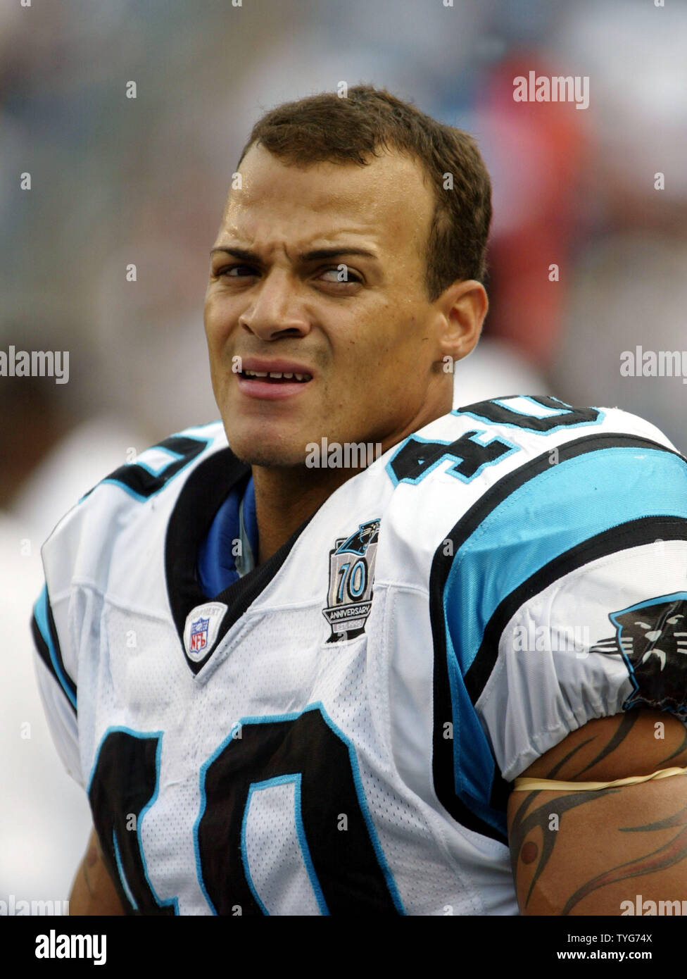 Carolina Panthers safety jarrod Cooper on Sunday, Oct. 3, 2004 against ...