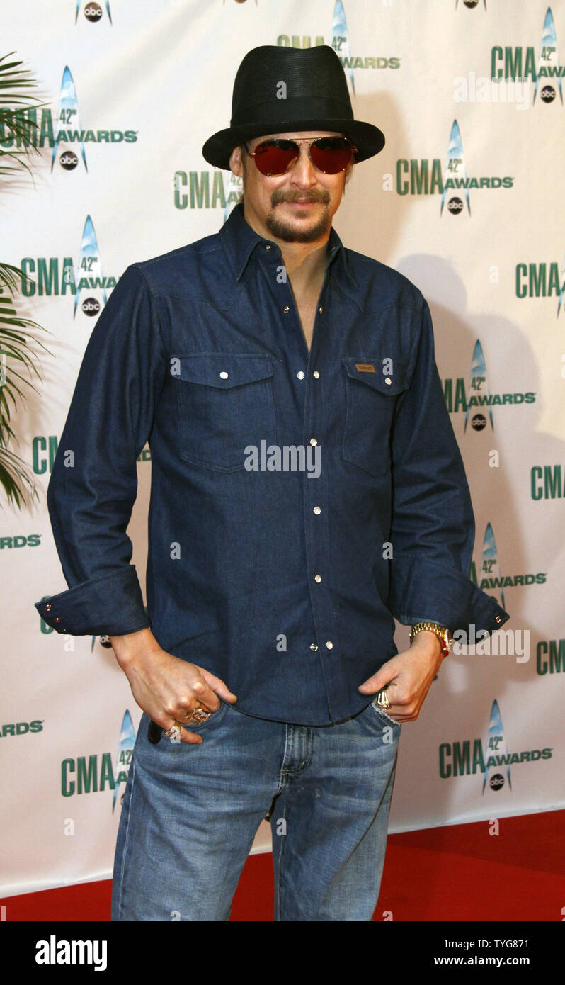 Kid Rock arrives on the red carpet at the 42nd annual Country Music Association (CMA) awards in ...