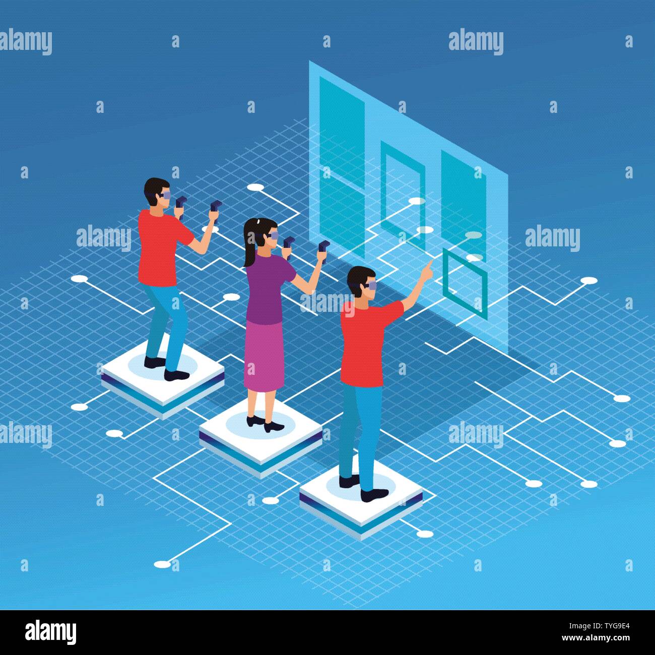 Virtual reality and friends cartoons Stock Vector Image & Art - Alamy