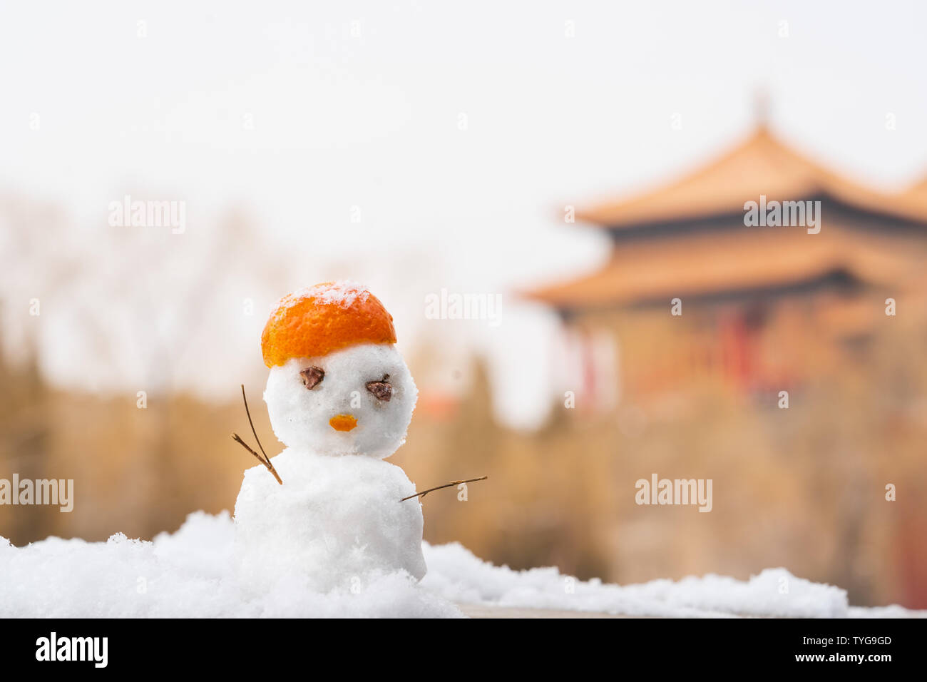 Beijing spring snow Stock Photo - Alamy
