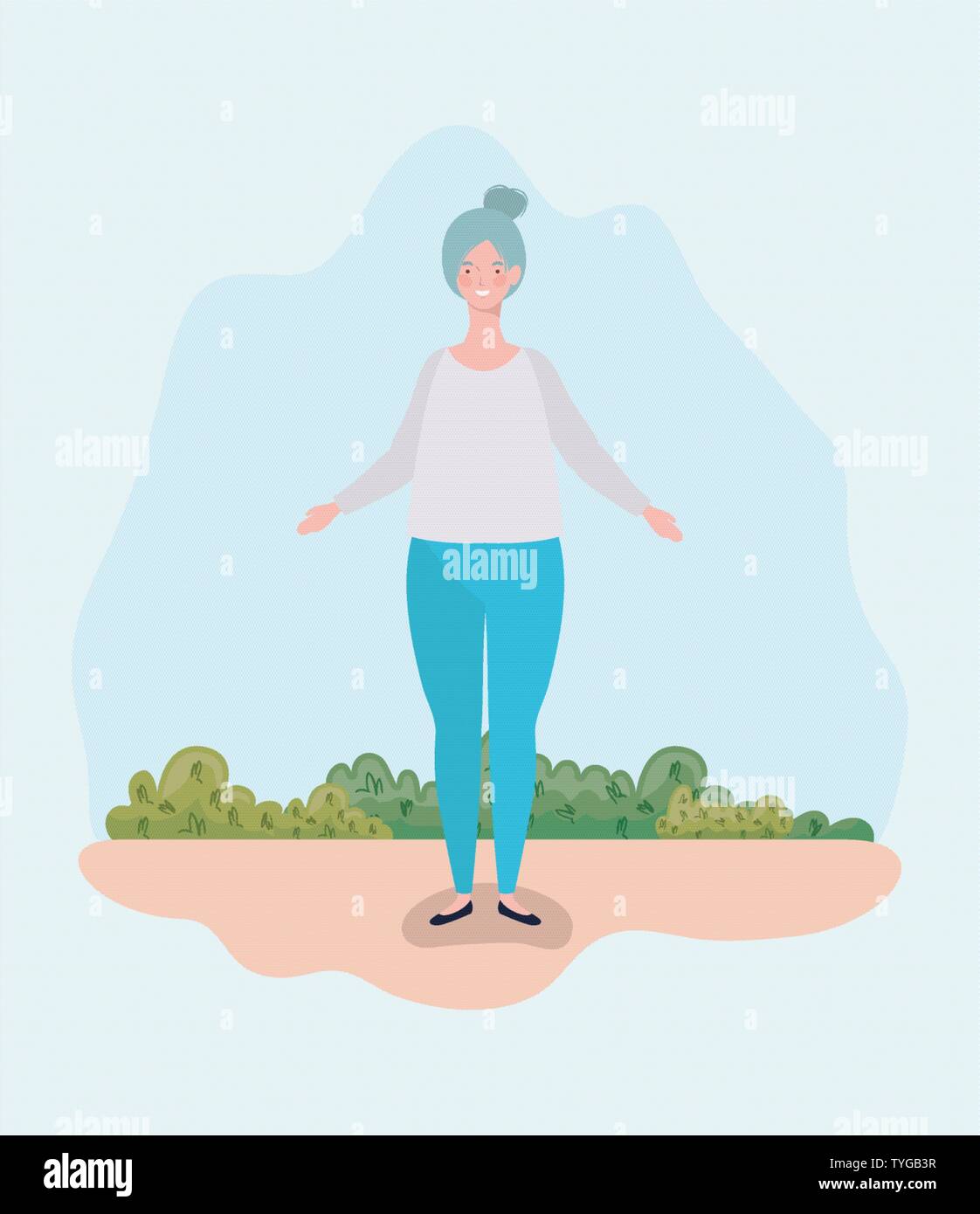 young fat woman standing in the camp Stock Vector Image & Art - Alamy