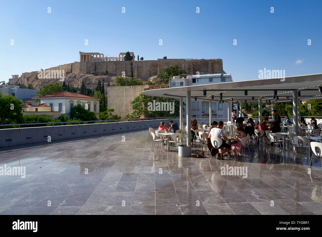 Athens Greece. View on the Acropolis and the Parthenon from a terrace ...