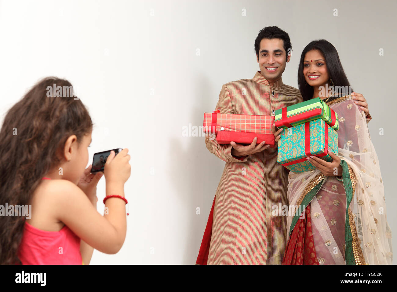 Indian parents child diwali festival hi-res stock photography and ...