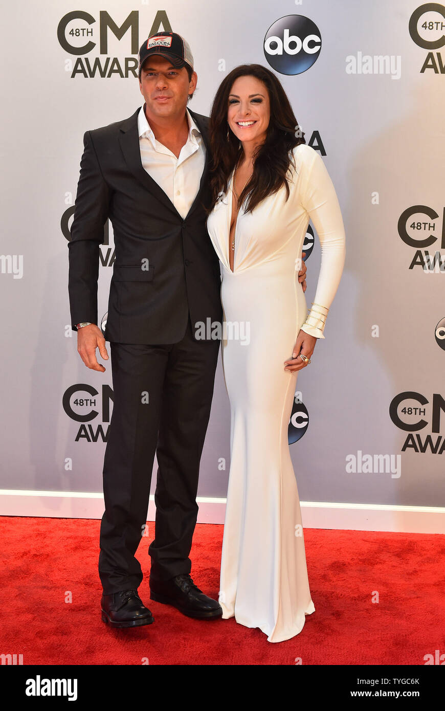 Rodney Atkins and his wife Rose Falcon arrive on the red carpet for the ...