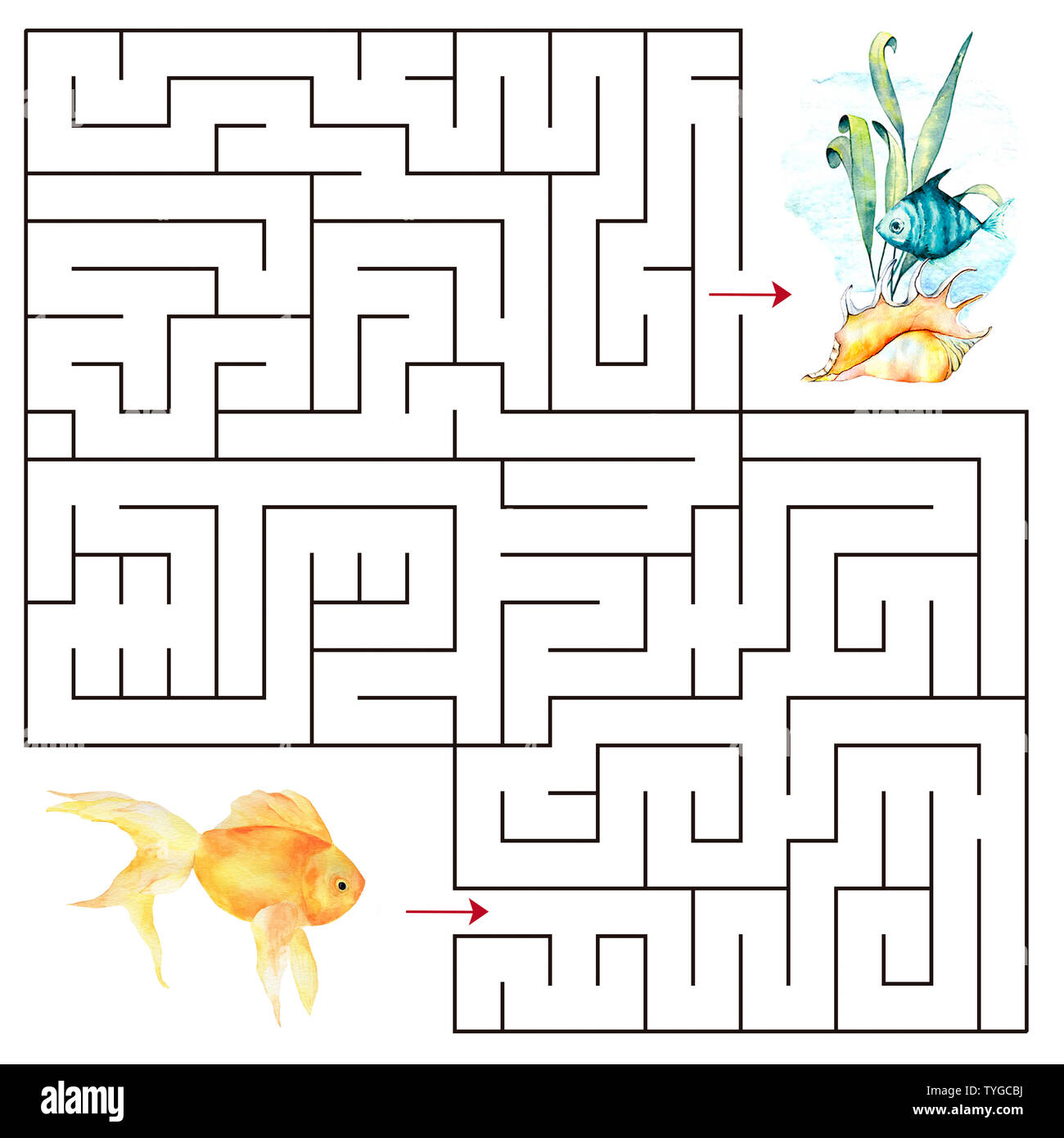 Labyrinth shape design element.Educational a mathematical game Stock ...