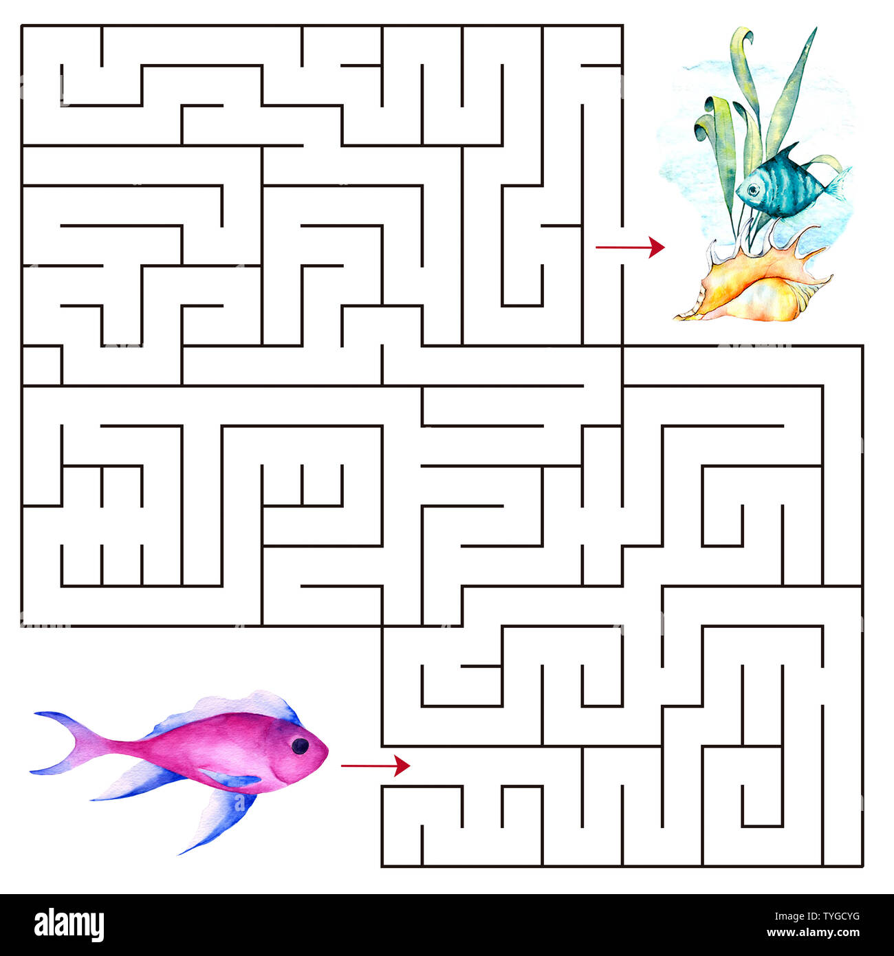 Labyrinth shape design element.Educational a mathematical game Stock ...