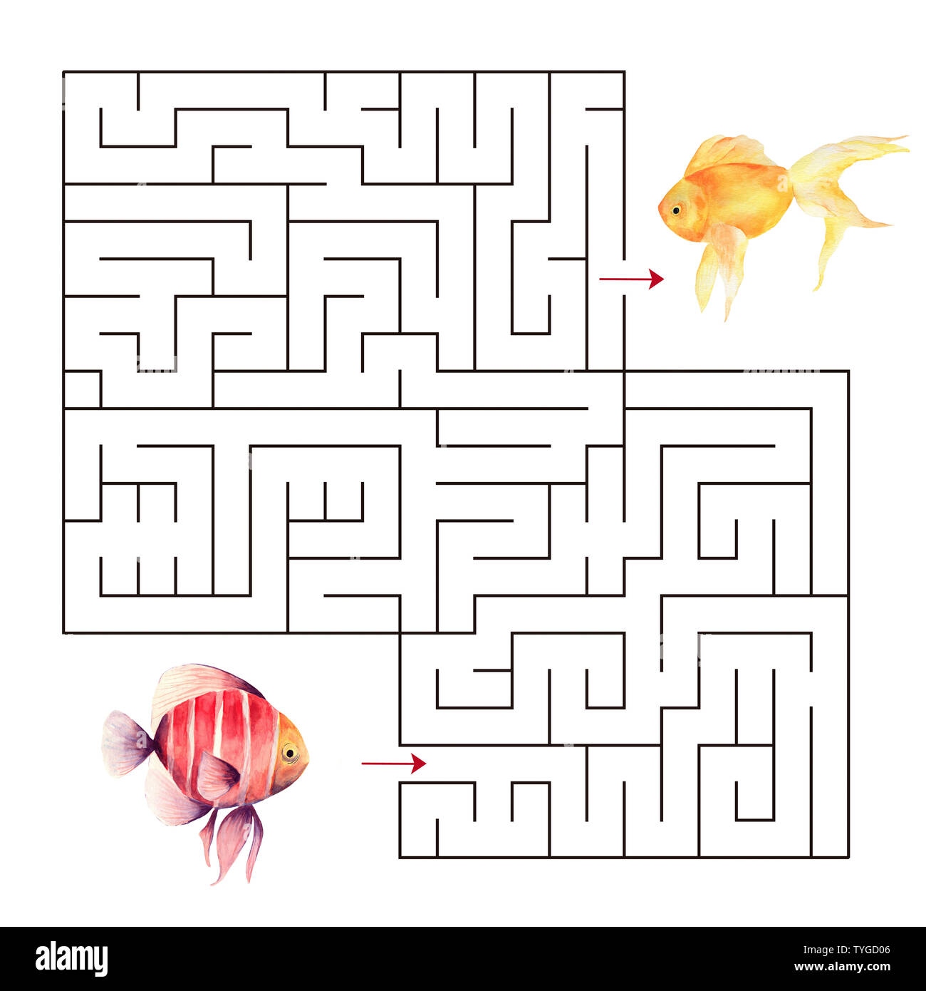 Labyrinth shape design element.Educational a mathematical game Stock ...