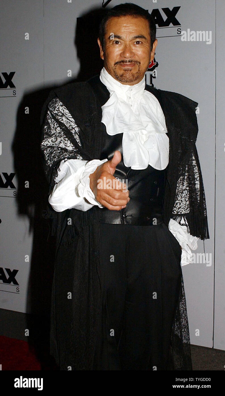 Actor Sonny Chiba poses for the media during the Oct. 7, 2003 New York ...