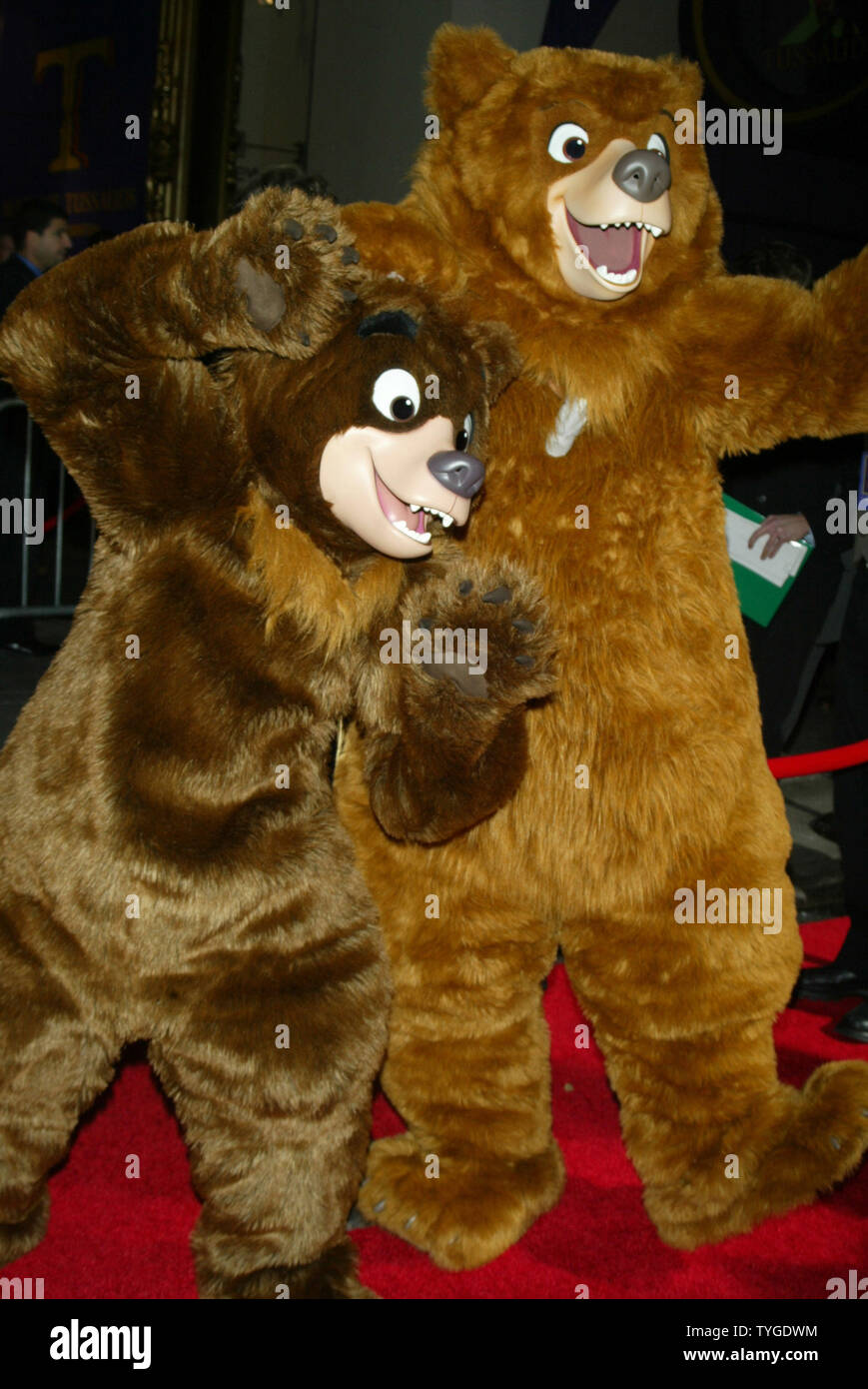 Bears pose for pictures at the premiere of "Brother Bear" at the New ...