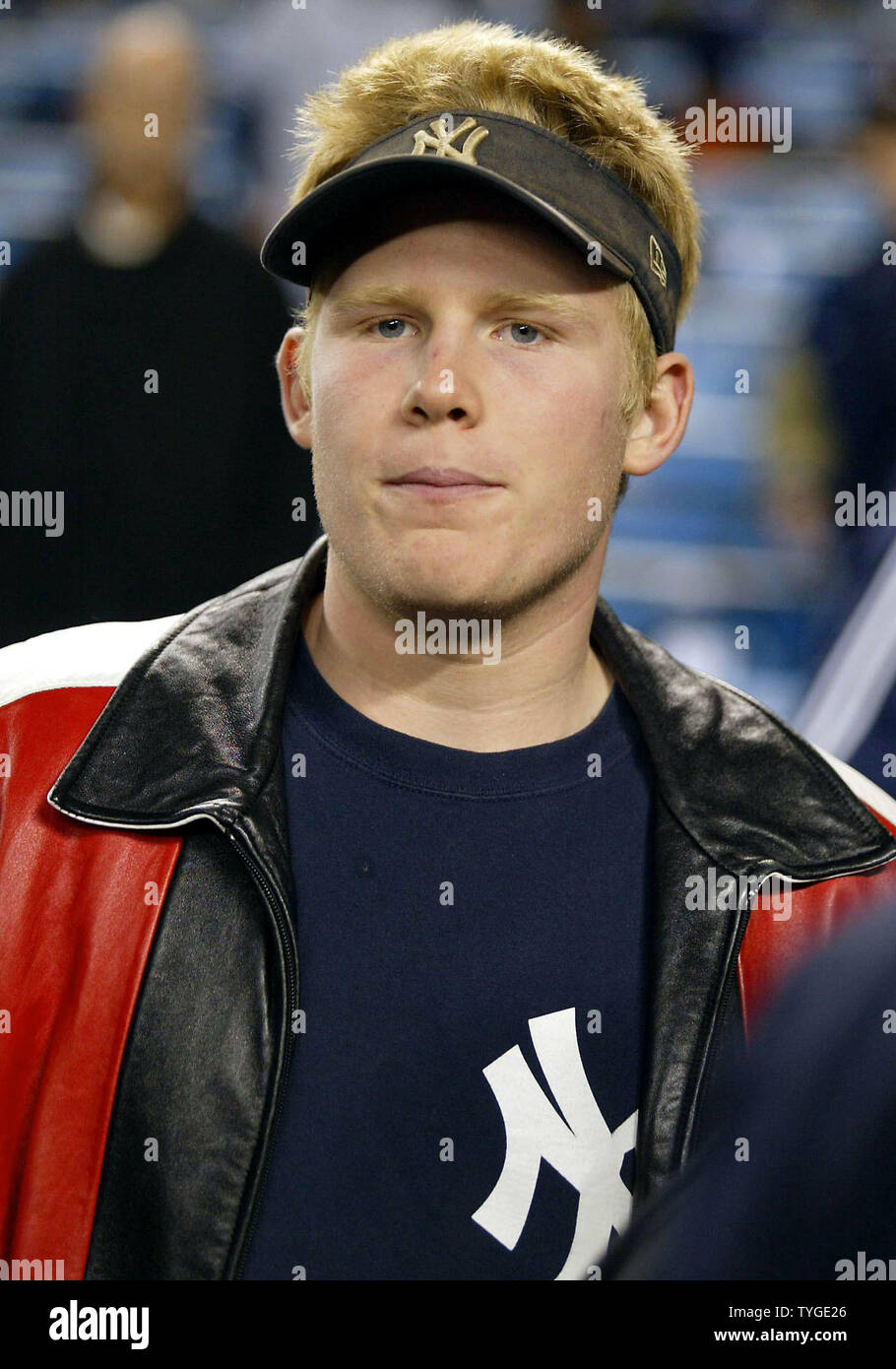 Tennis pro Andy Roddick attends the 6th game of the 2003 World Series ...