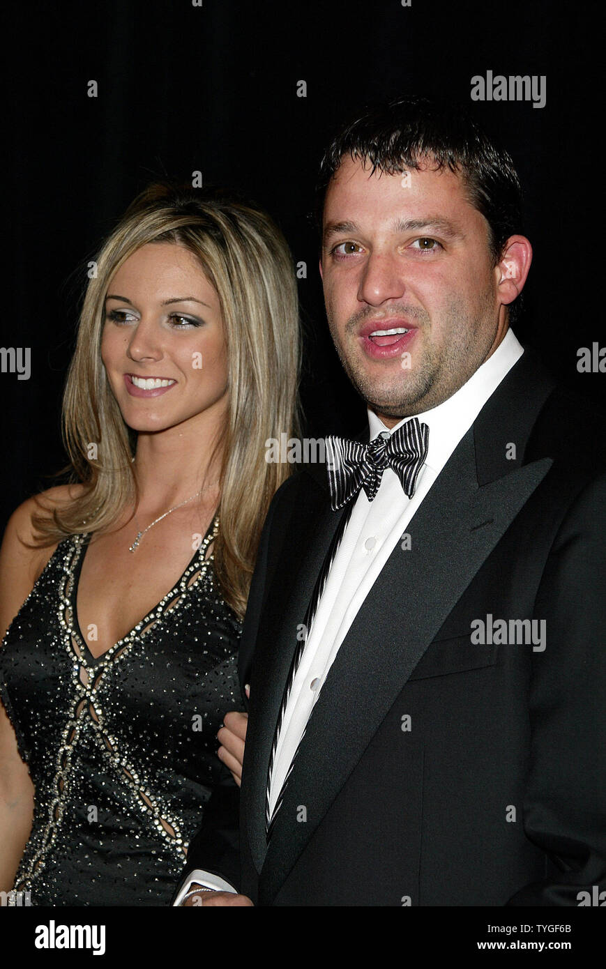 Tony Stewart And Girlfriend Jamie Pose For Pictures At The 2003 Nascar
