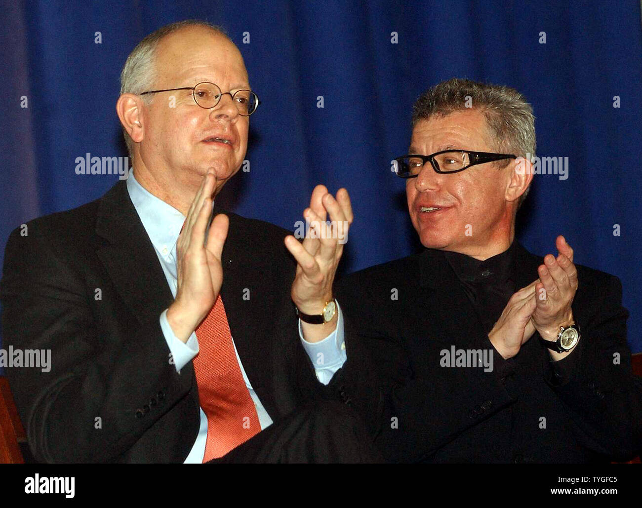 Design architect David Childs and architect Daniel Libeskind (right ...