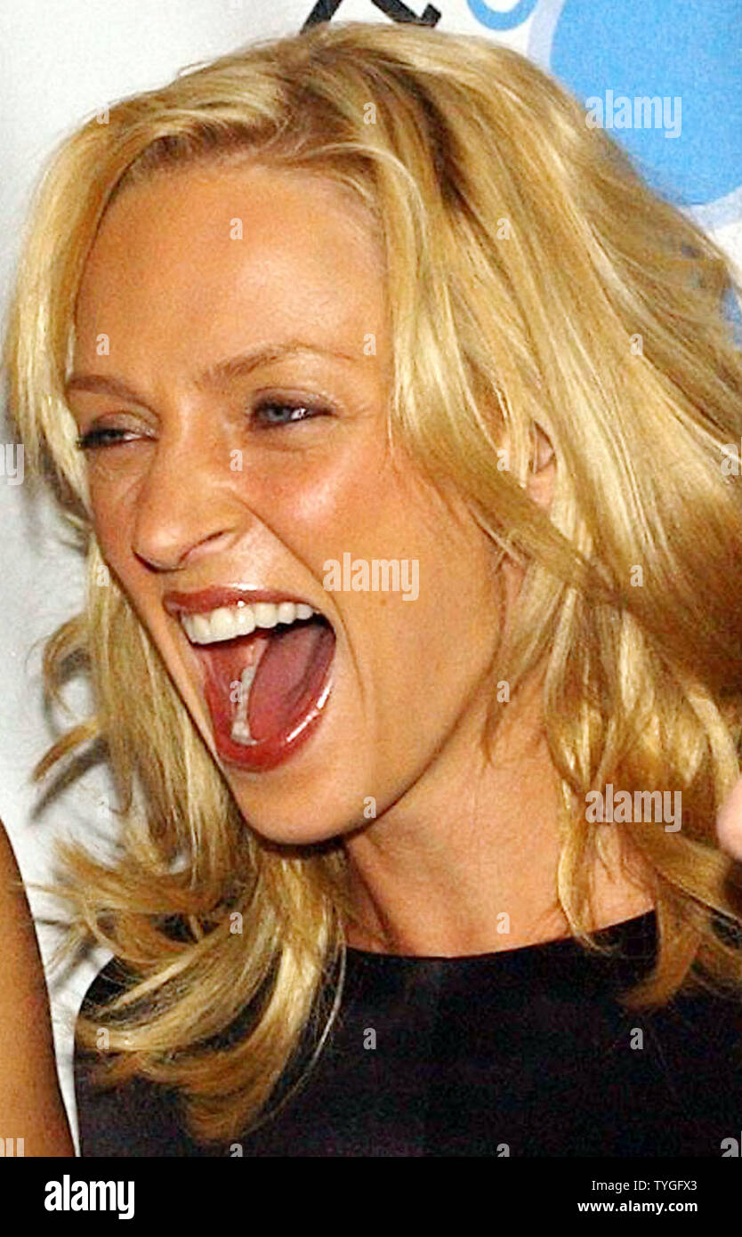 Actress Uma Thurman poses for the media on Jan. 26, 2004 at a New York ...