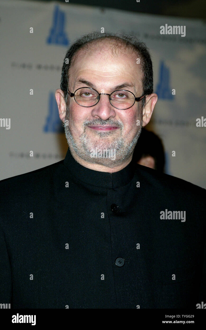 Salman Rushdie poses for pictures at the Grand Opening Celebration of ...