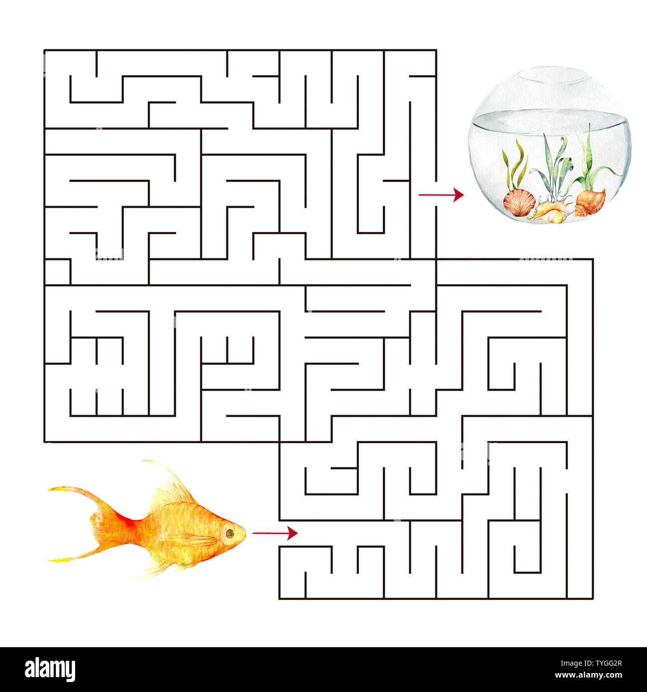 Labyrinth shape design element.Educational a mathematical game Stock ...