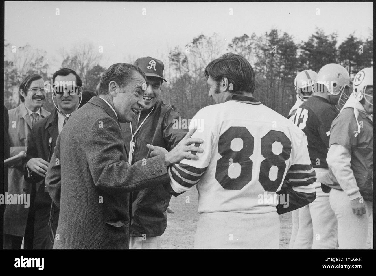 President Nixon meeting with the Washington Redskins football team ...