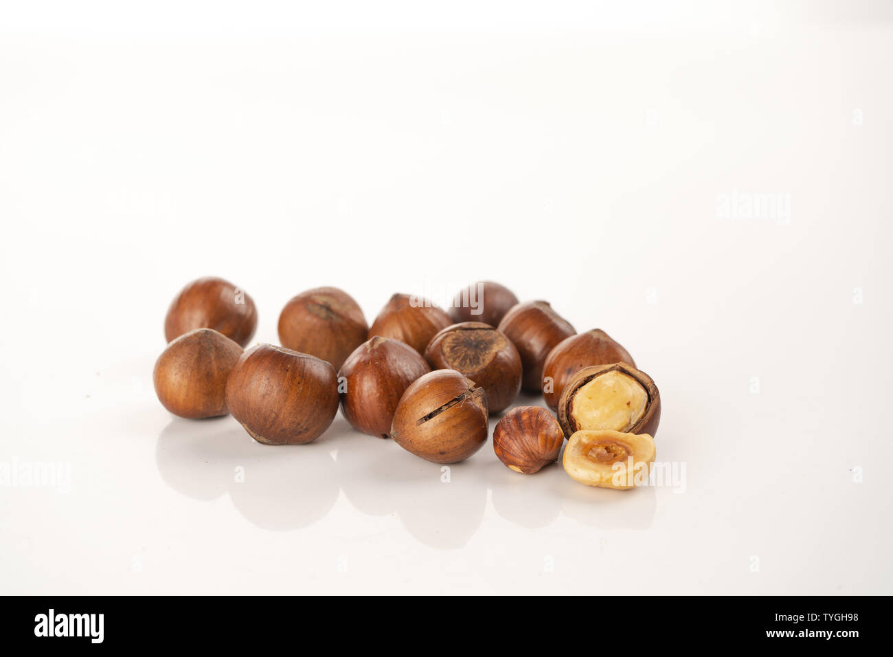 Northeast characteristic open hazelnut Stock Photo - Alamy