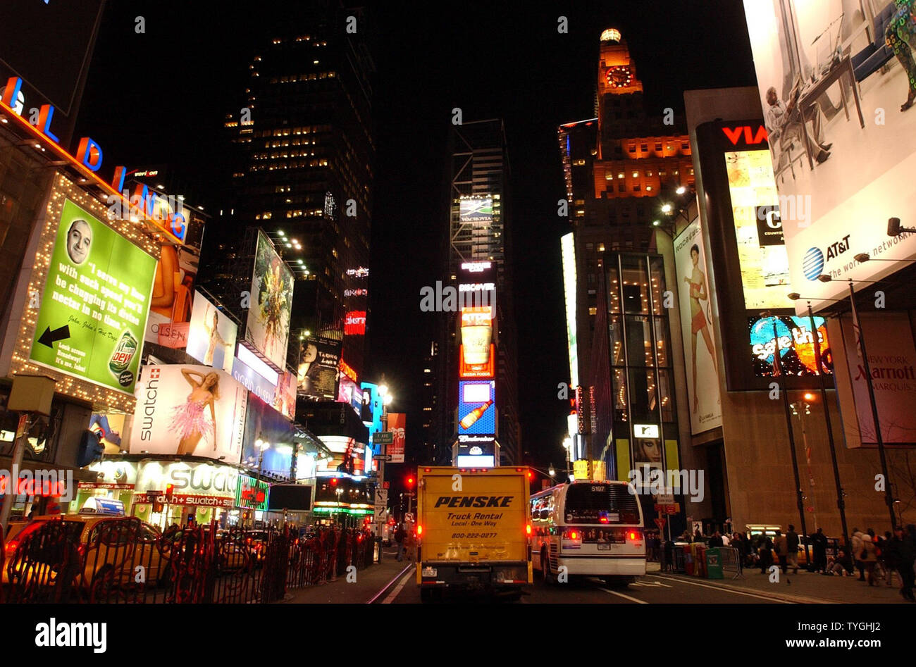 A view of the Times Square district looking south on April 7, 2004 on ...
