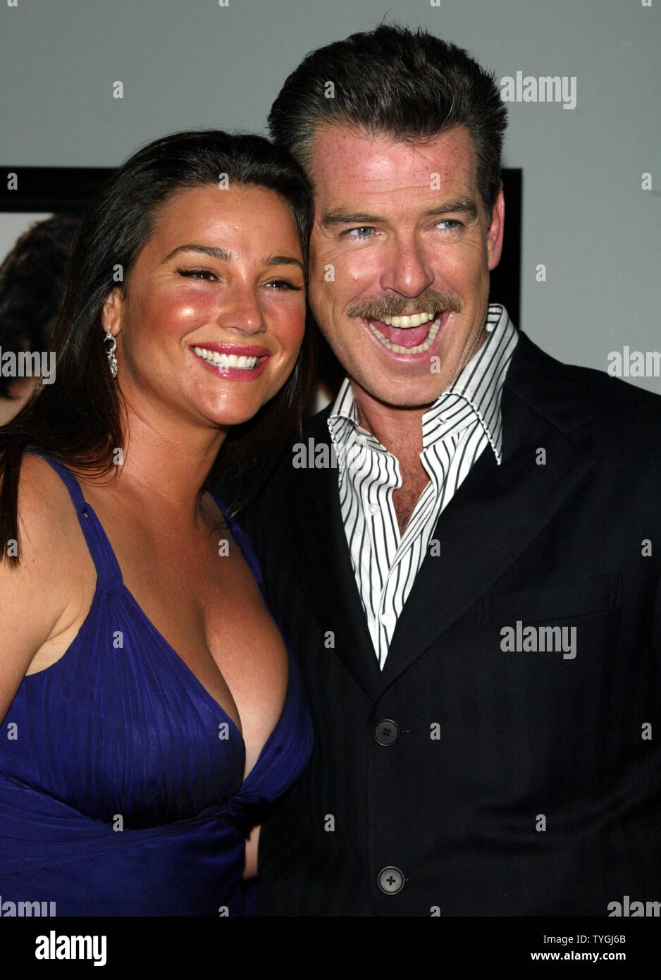 Pierce Brosnan and wife Keely Shaye Smith pose for pictures at the ...