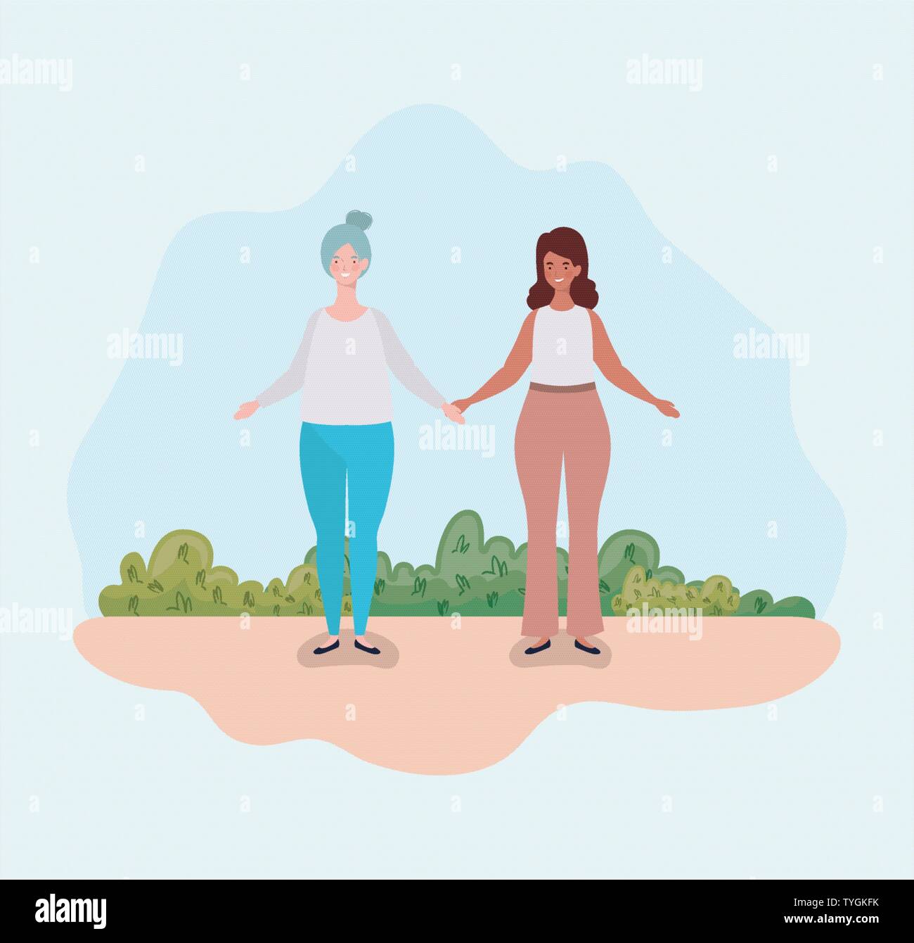 Fat women friends Stock Vector Images - Alamy