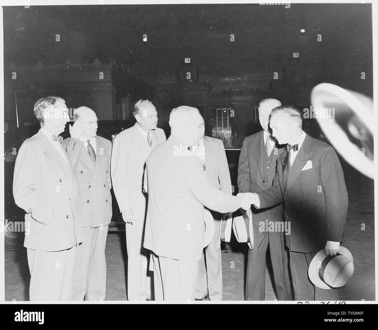 President Truman at Union Station in Washington, D. C. as he prepares ...