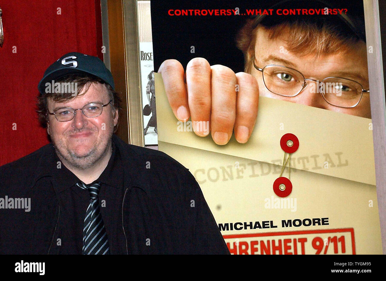 Academy Award winning director/documentarian Michael Moore poses on ...