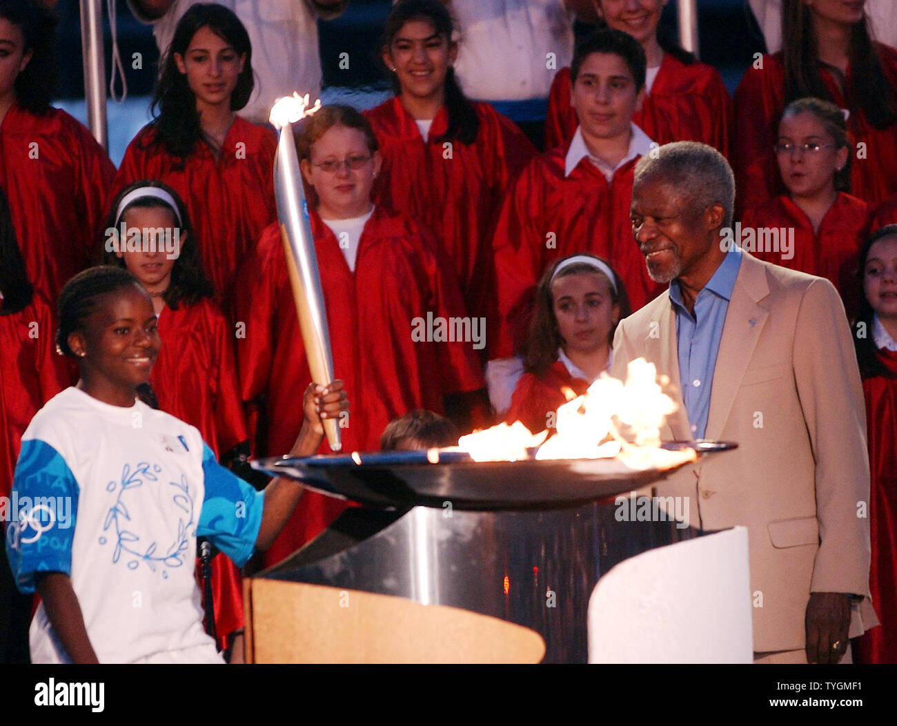 Torchbearer Toni Jones formely of Liberia now living in New York poses ...