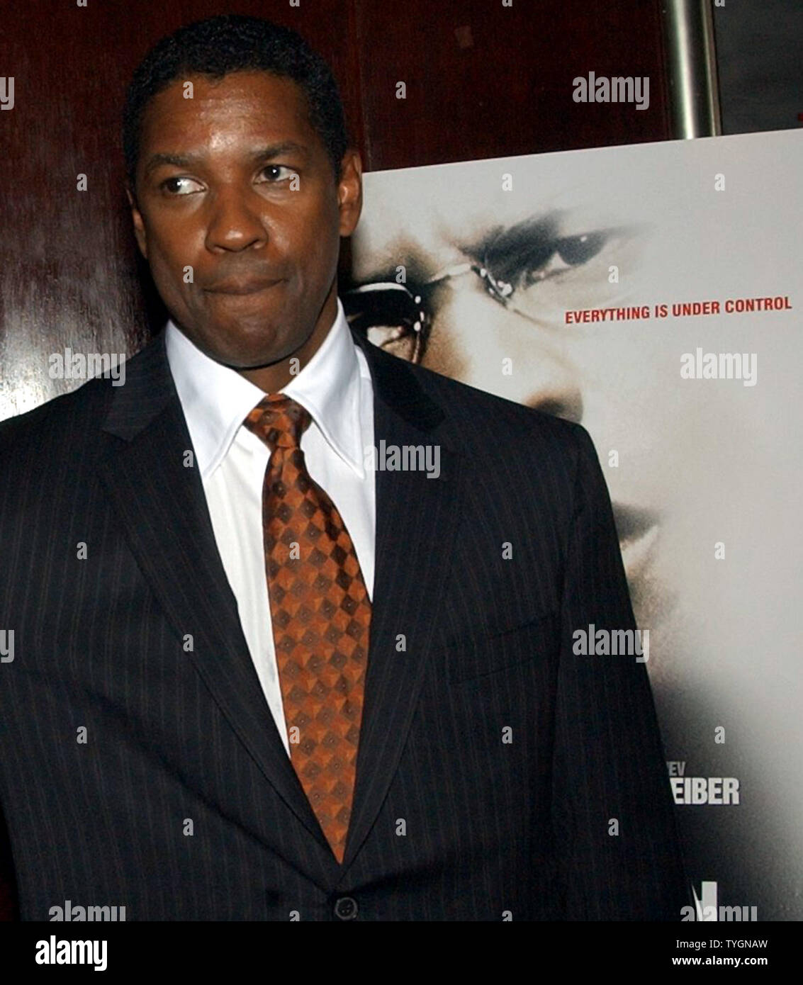 Actor Denzel Washington poses at the July 19, 2004 New York world ...