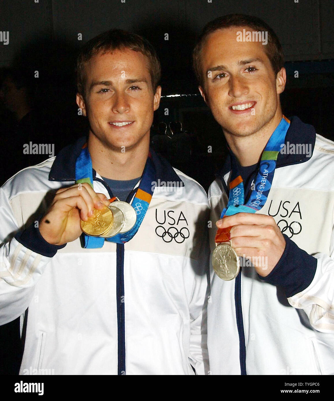 Paul Hamm and Morgan Hamm (right), Olympic gold and silver medalist of the 2004 Summer Olympics ...