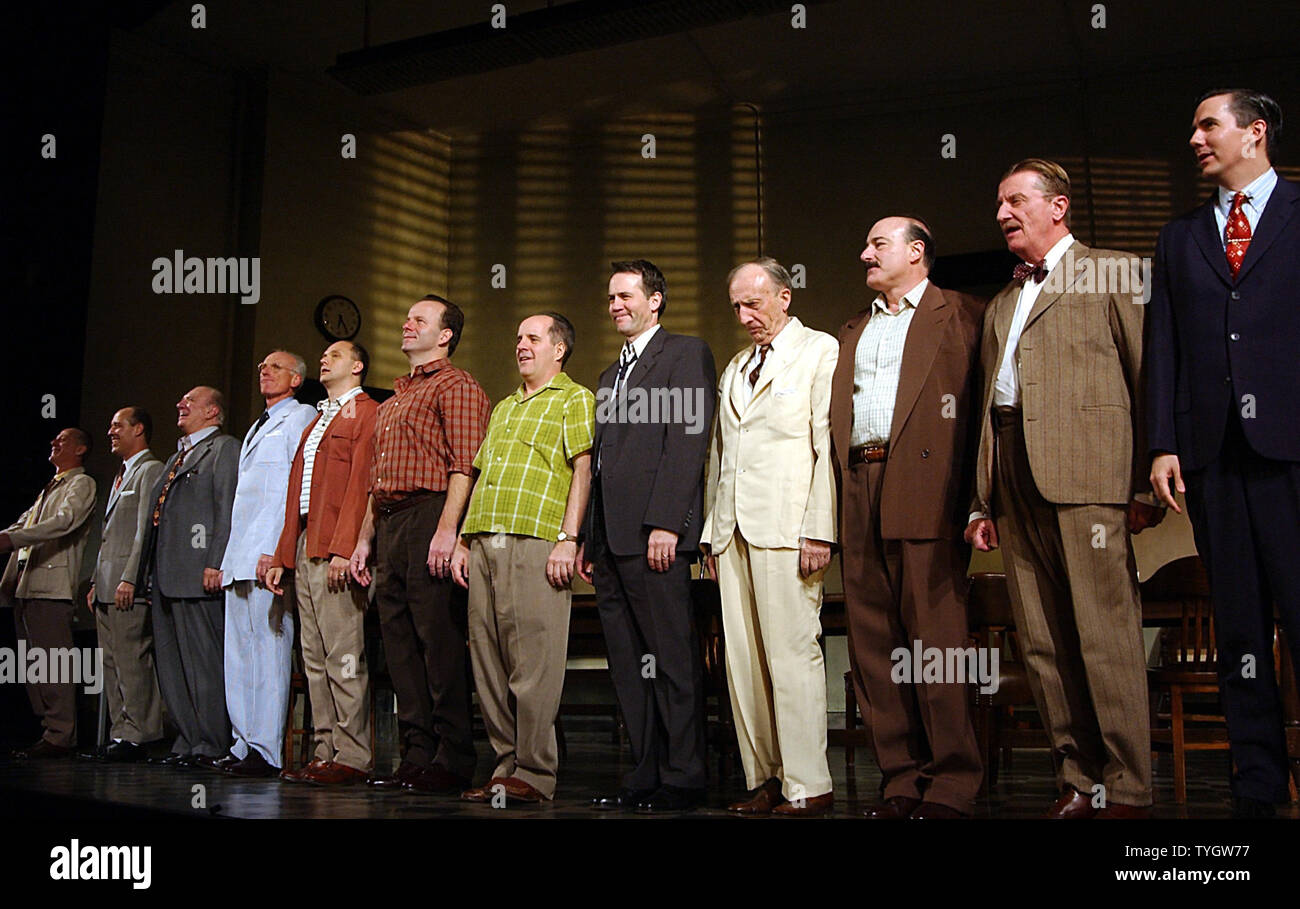 The cast members for the Broadway play "Twelve Angry Men" take their ...