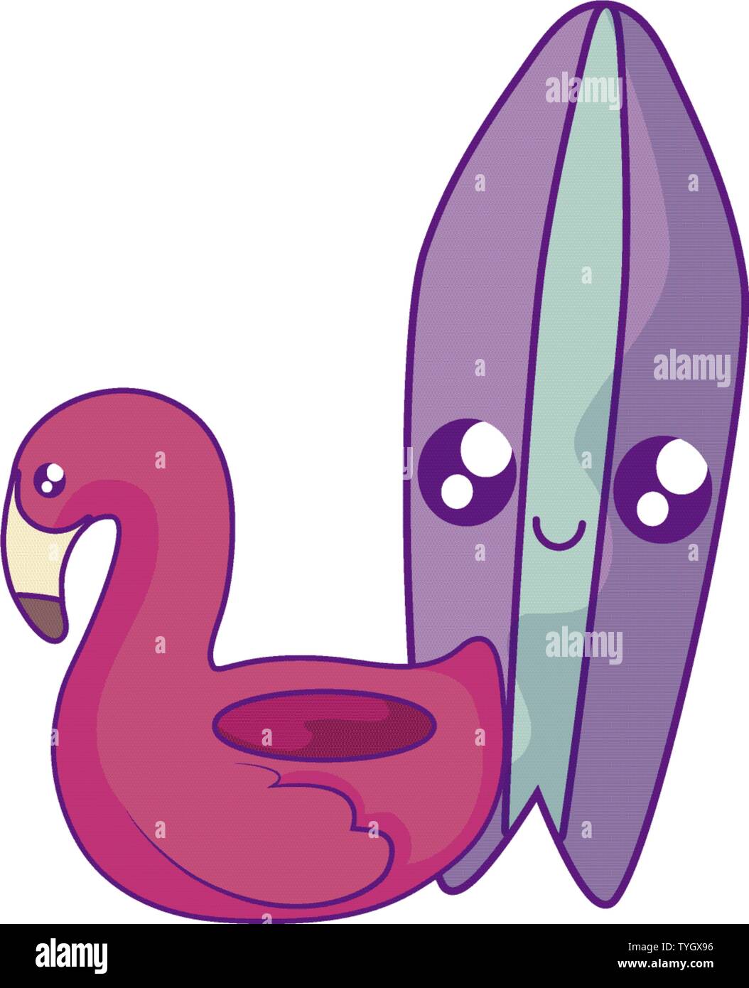 surfboard with flemish float kawaii vector illustration design Stock ...