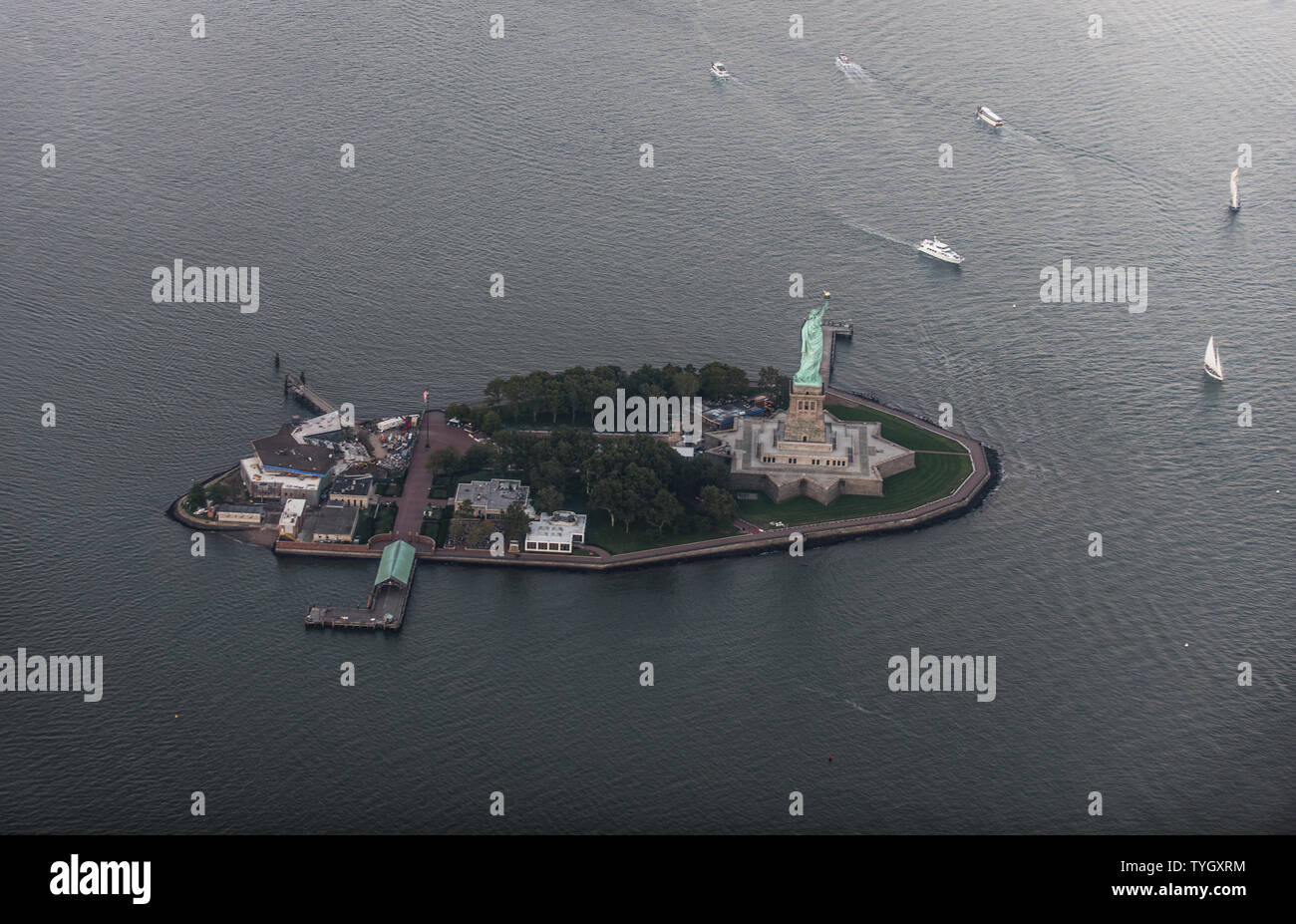 Statue of Liberty from above, New York - View of NY landmarks from ...