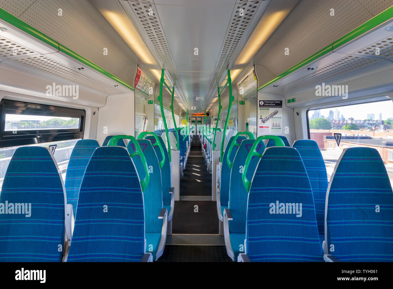 White light panoramic view interior of a high speed electric modern ...